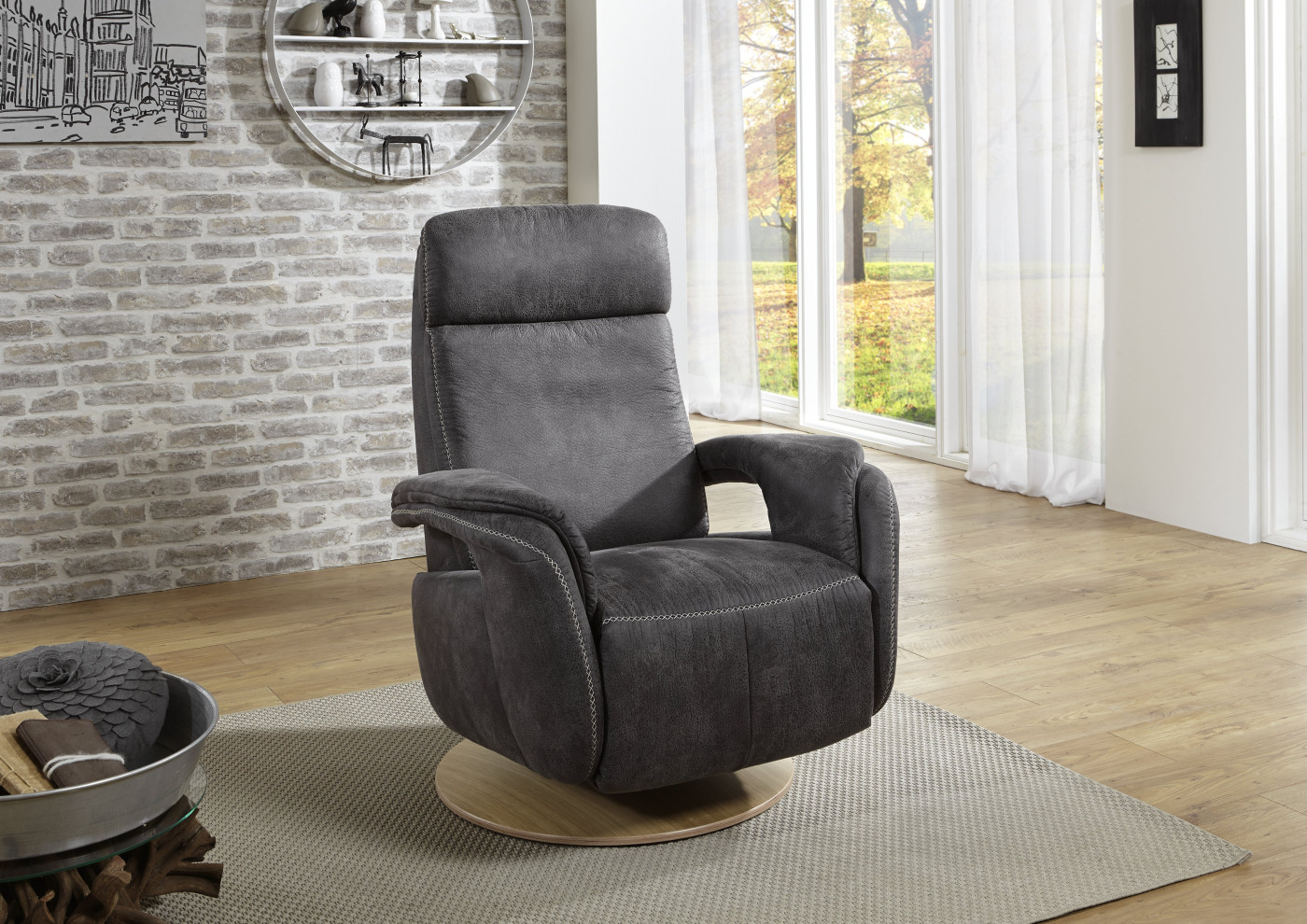 Sessel Grau Stoff